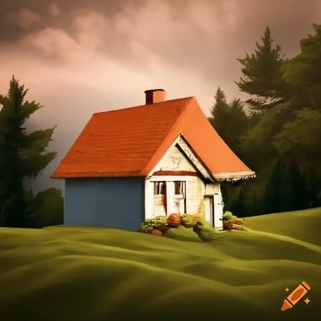 Small house on a hill on Craiyon