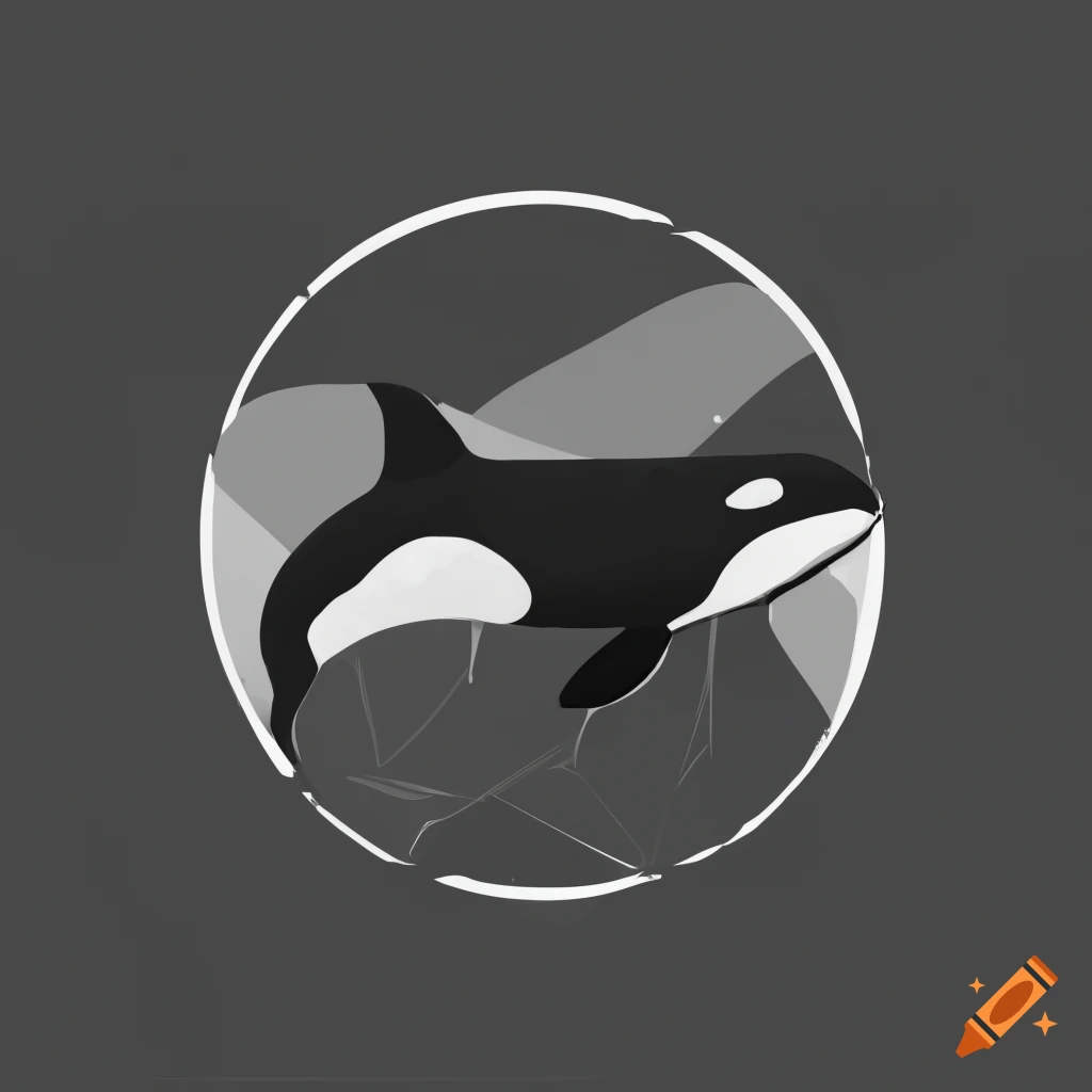 Black red logo with killer whale on Craiyon