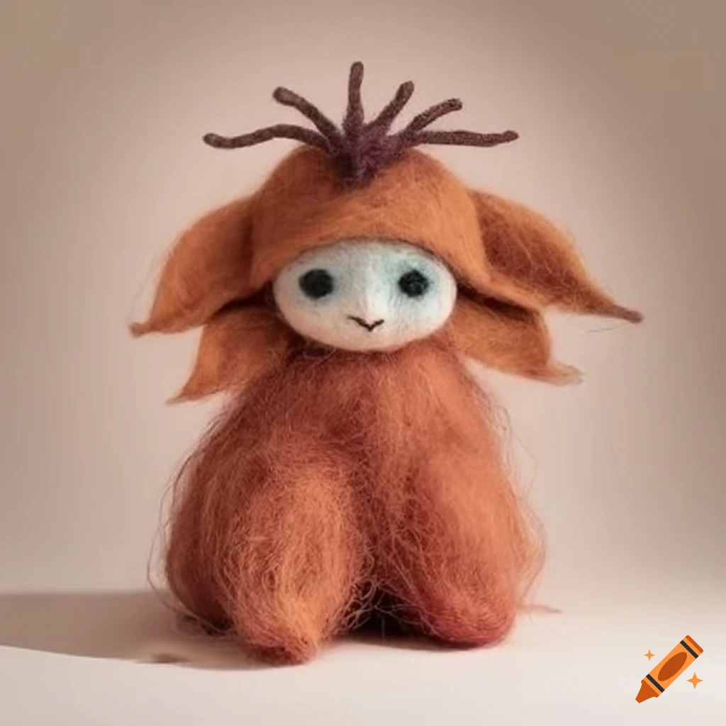 Felted wool creatures in fantastic outfits on Craiyon