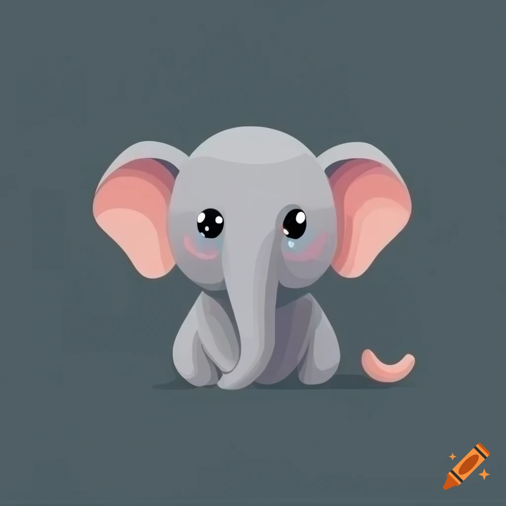 Minimalistic vector art of a cute elephant on Craiyon