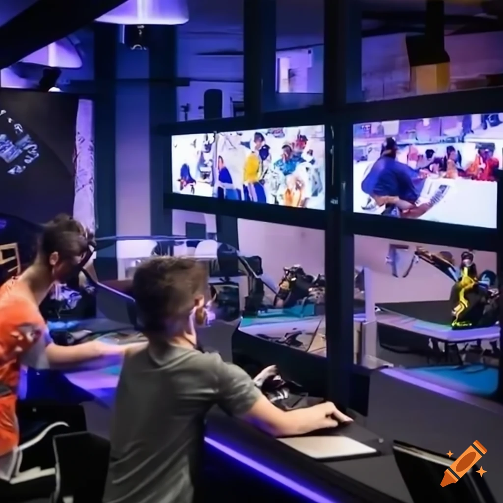 Image of an esports tournament in a modern office on Craiyon