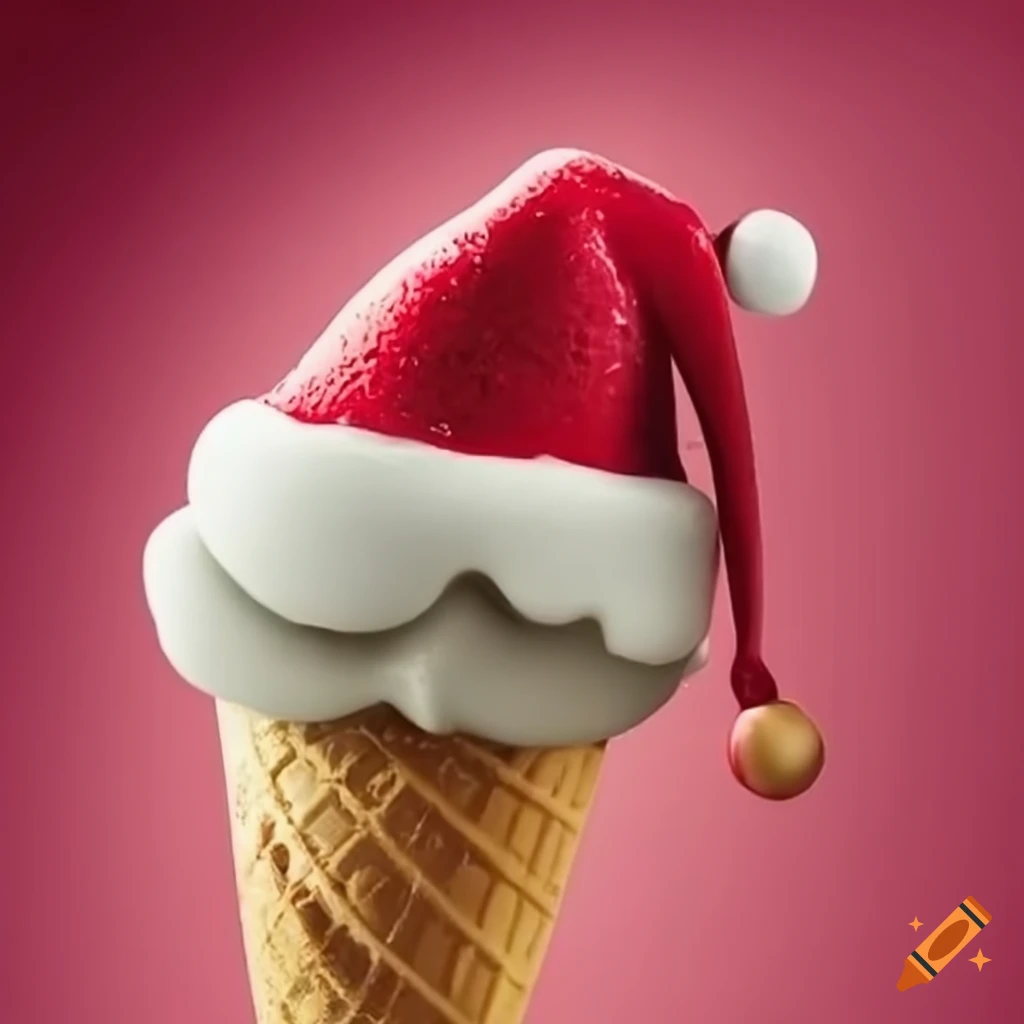 Melting santa ice cream