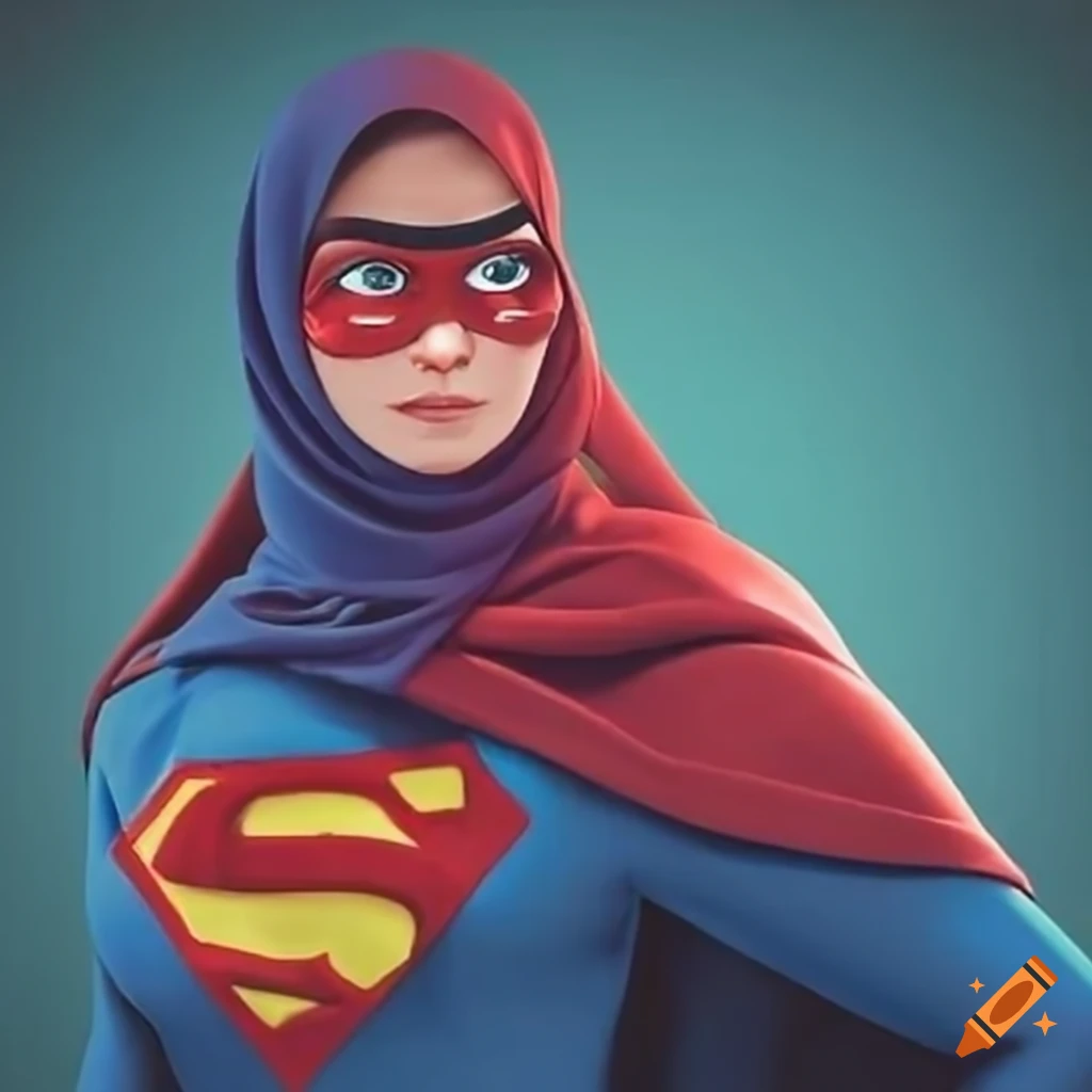 Diverse super hero nurses wearing hijab and stethoscope on Craiyon