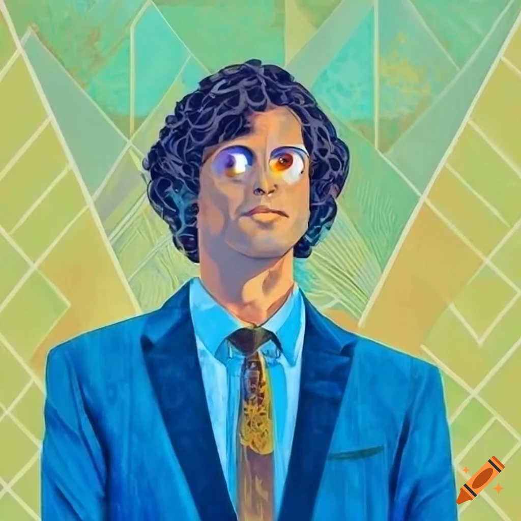 Art nouveau depiction of rico tubbs from miami vice on Craiyon