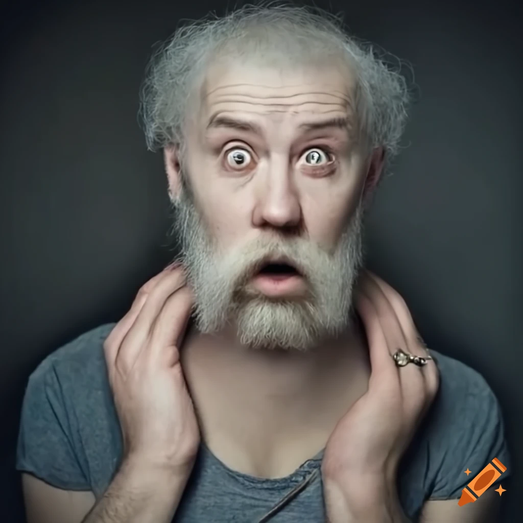 Portrait of a Russian man with silver hair and beard on Craiyon