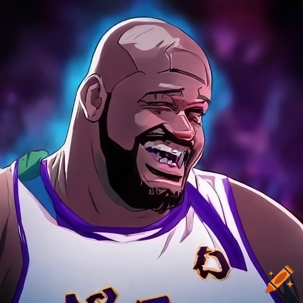 Anime depiction of shaquille o'neal on Craiyon