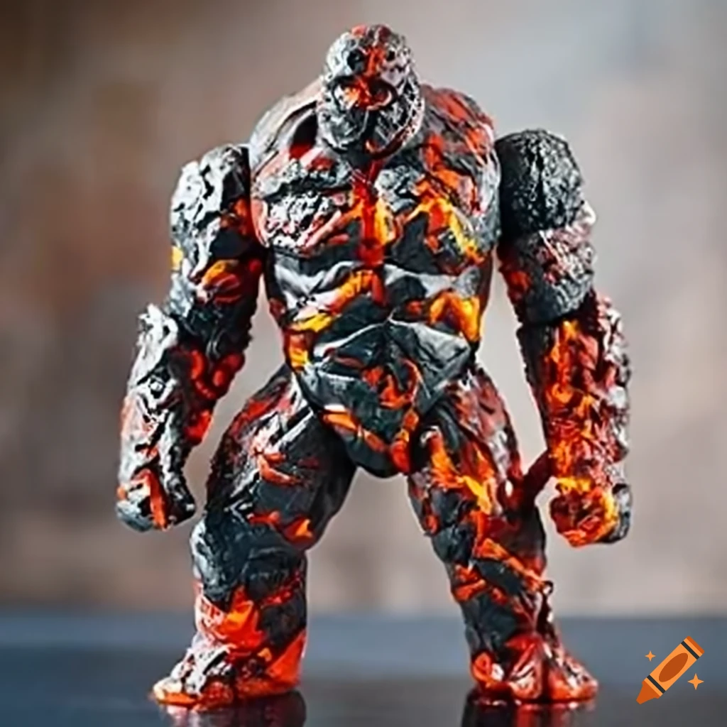 Lava golem action figure on Craiyon