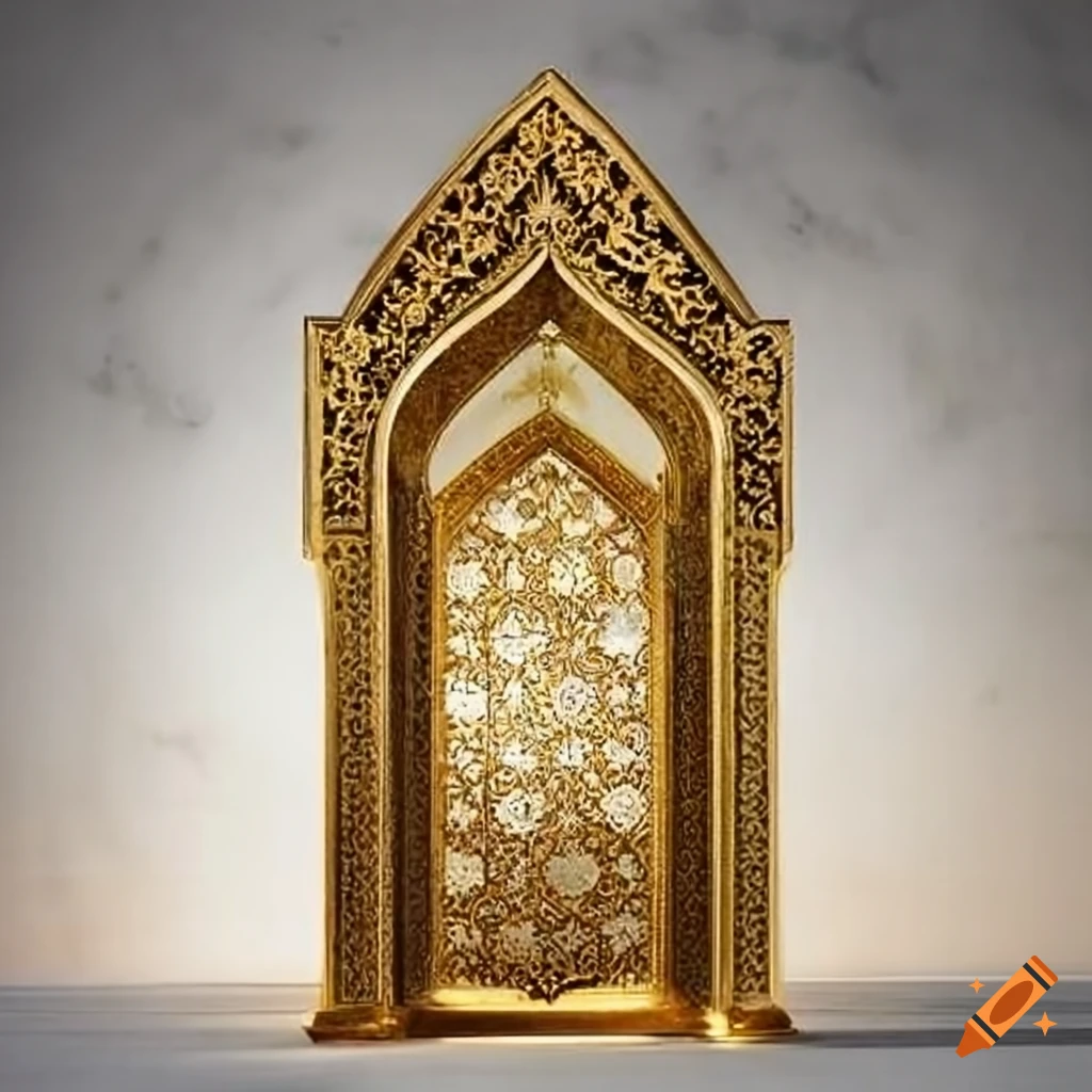 Marble entrance altar with intricate islamic art designs