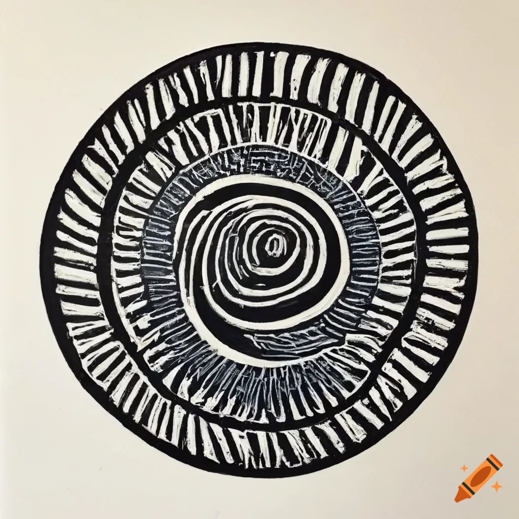 Colorful rainforest lino print composition on Craiyon