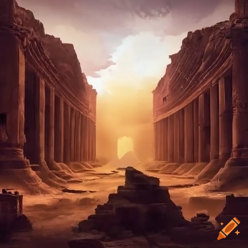 Mysterious ruins of an ancient civilization on Craiyon