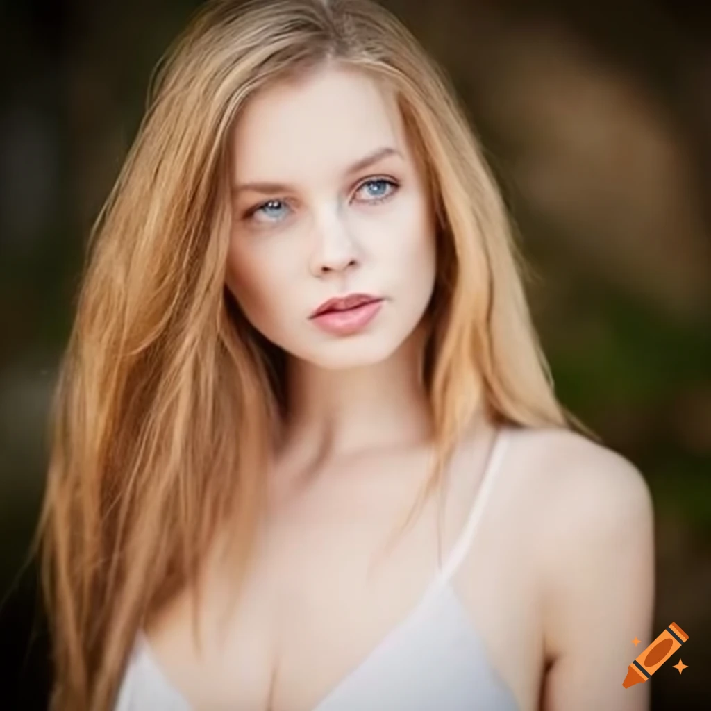 Swedish young slim platinum blonde woman posing for a photo on Craiyon