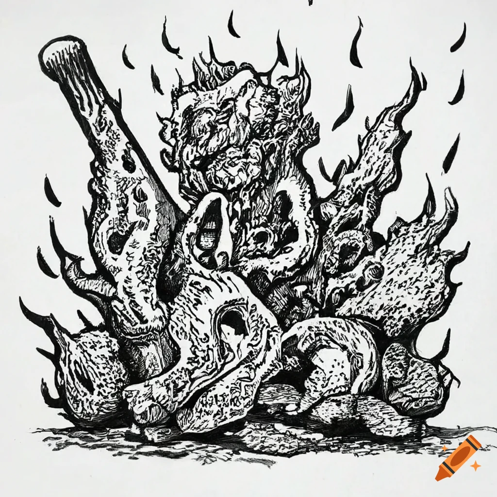 Ink art in the style of basil wolverton on Craiyon