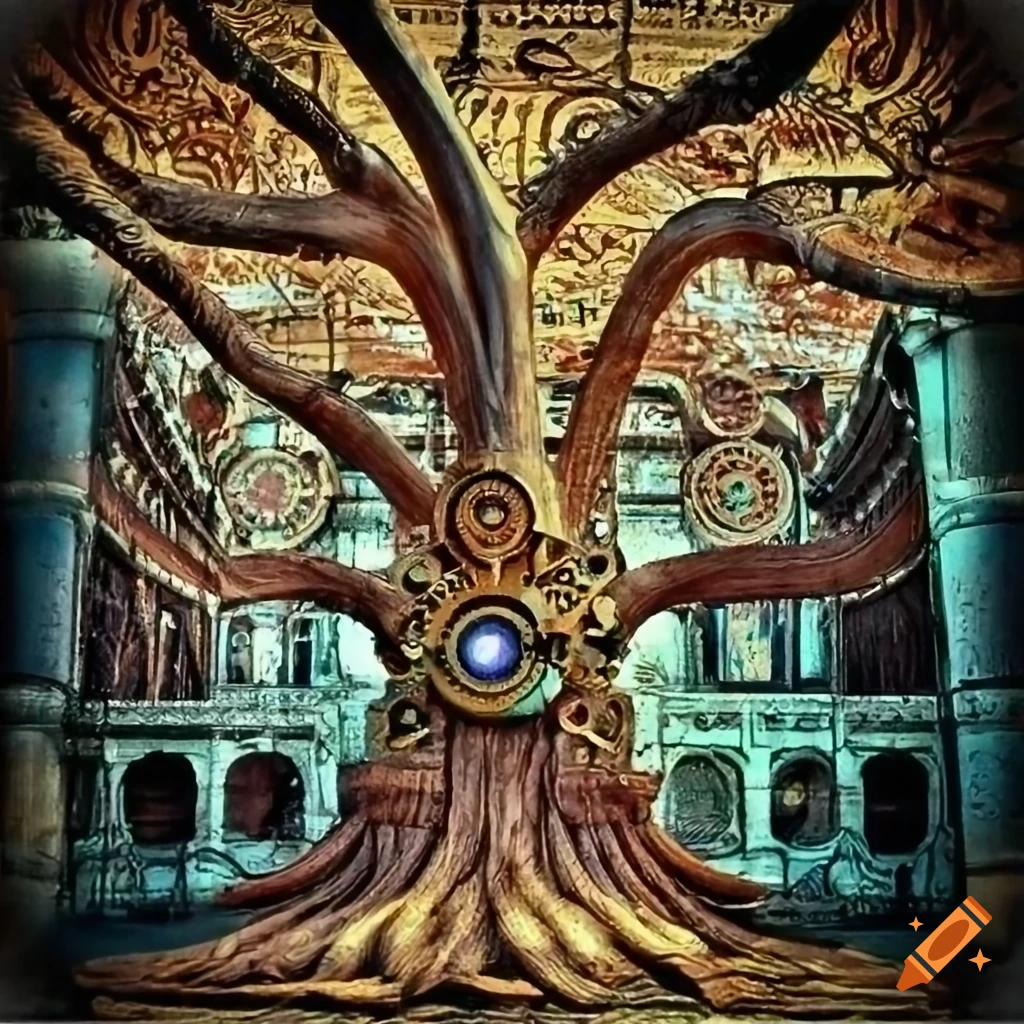 Steampunk egyptian tree of life