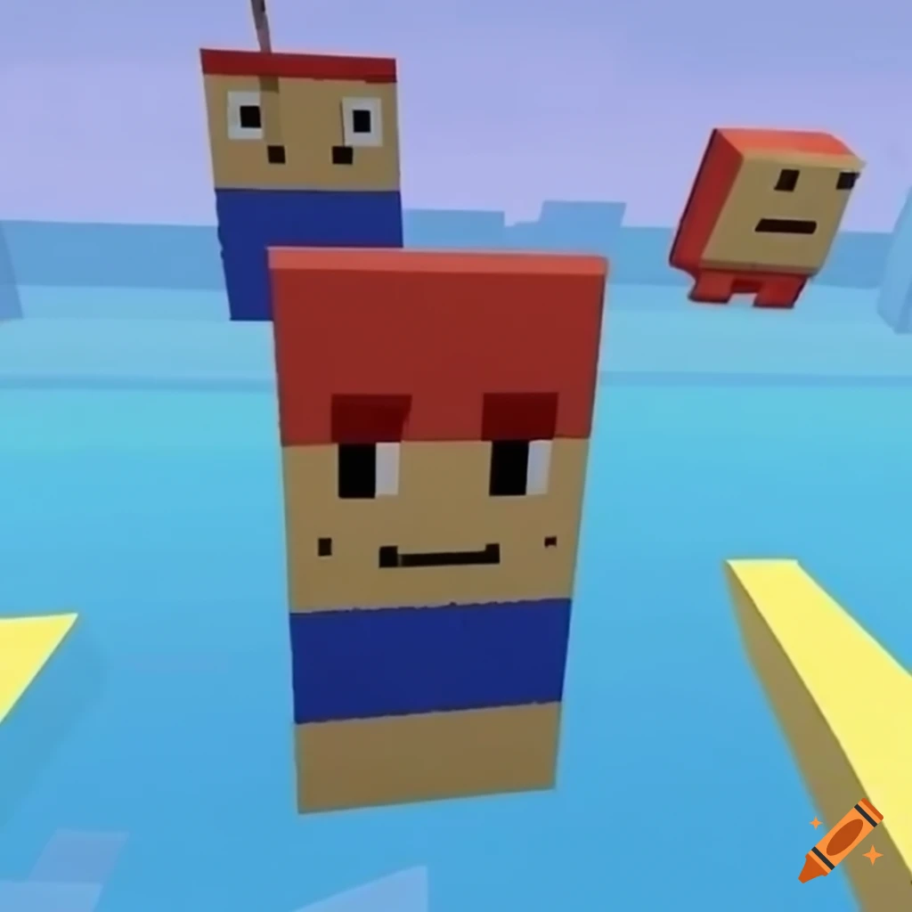 Meeting of blocky worlds