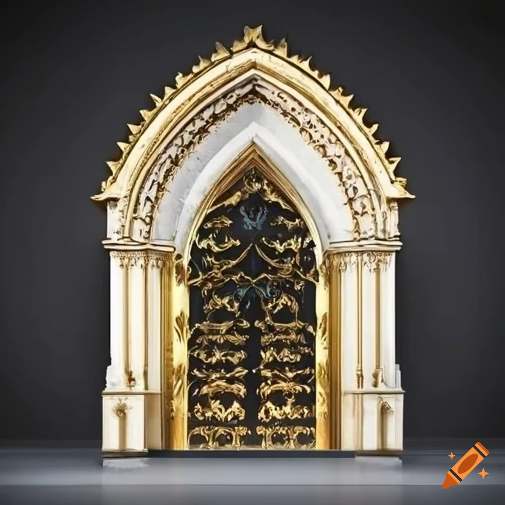 Marble and gold gothic style entrance design