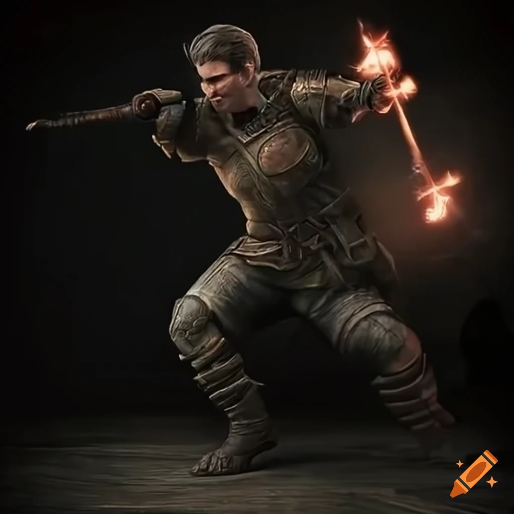 Concept art of real-time combat in video game on Craiyon