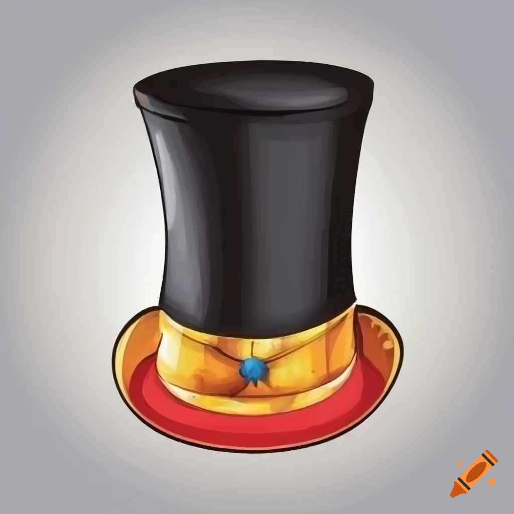 Illustration of a circus top hat on Craiyon