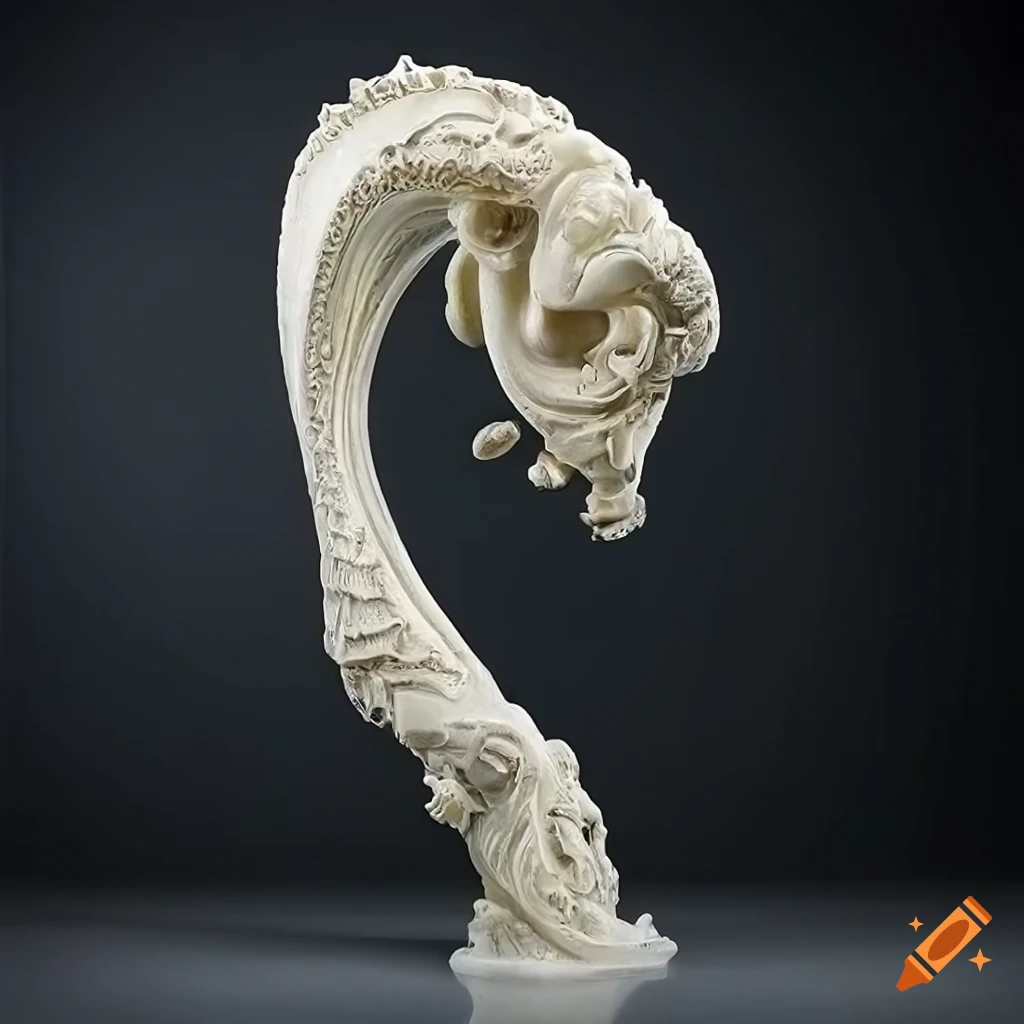 Intricate sculpture of an alien archway made from pearl on Craiyon