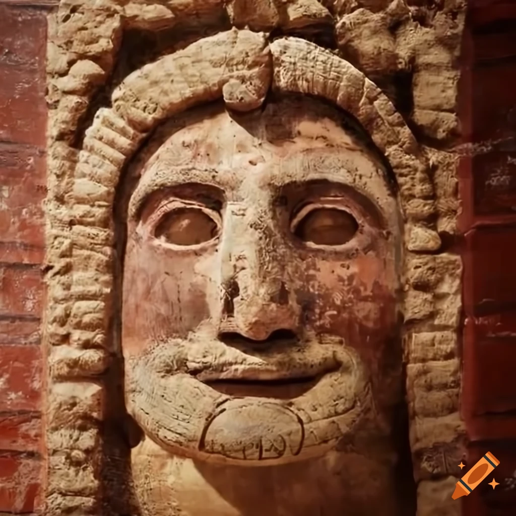 Fresco painting of a sun god with a sun on their head on Craiyon