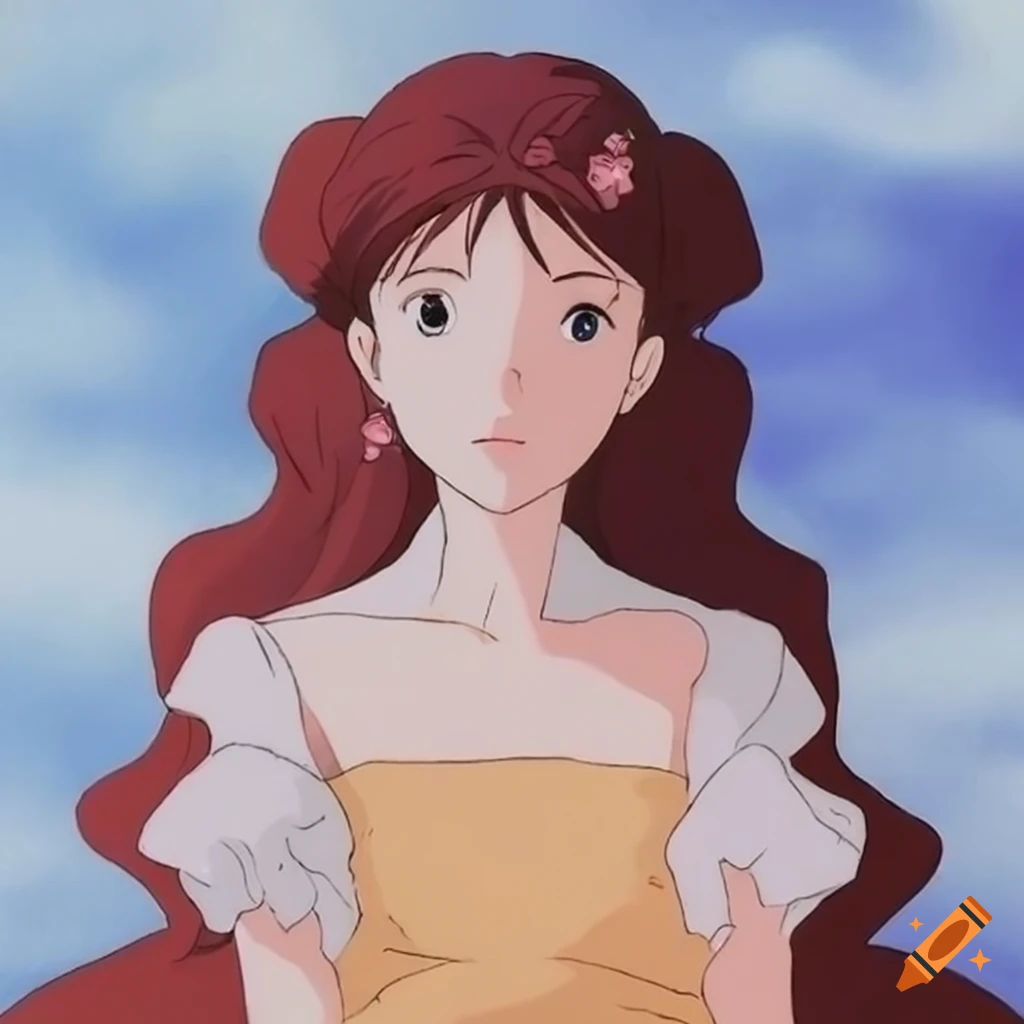 Studio ghibli red anime mermaid on Craiyon