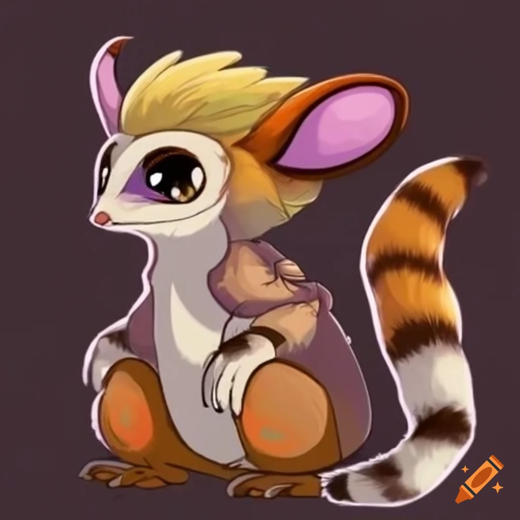 Neopet that resembles a mix of lemur, bird, and rabbit on Craiyon