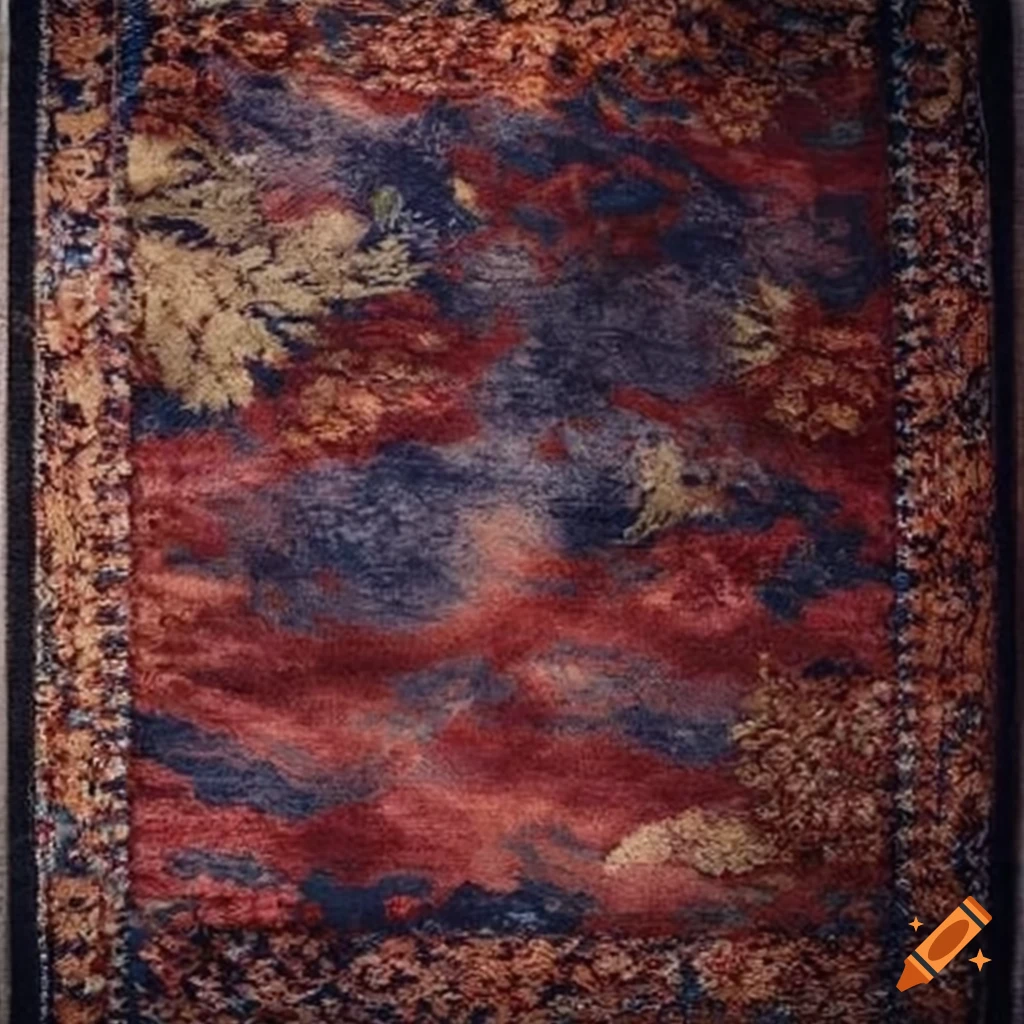 Japanese inspired silk rug on Craiyon