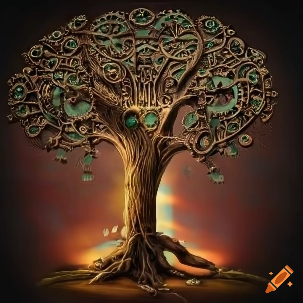 Steampunk interpretation of the tree of life on Craiyon