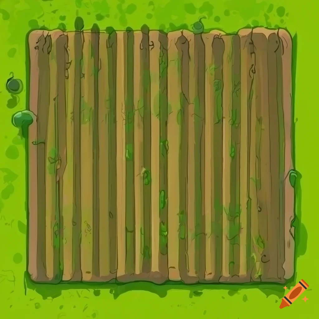 Top-down view of a cartoonish agricultural field on Craiyon