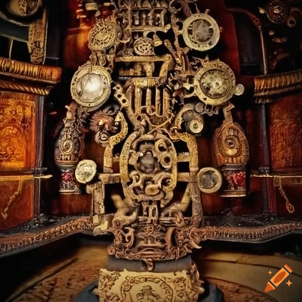 Elaborate and detailed steampunk grandfather clock on Craiyon