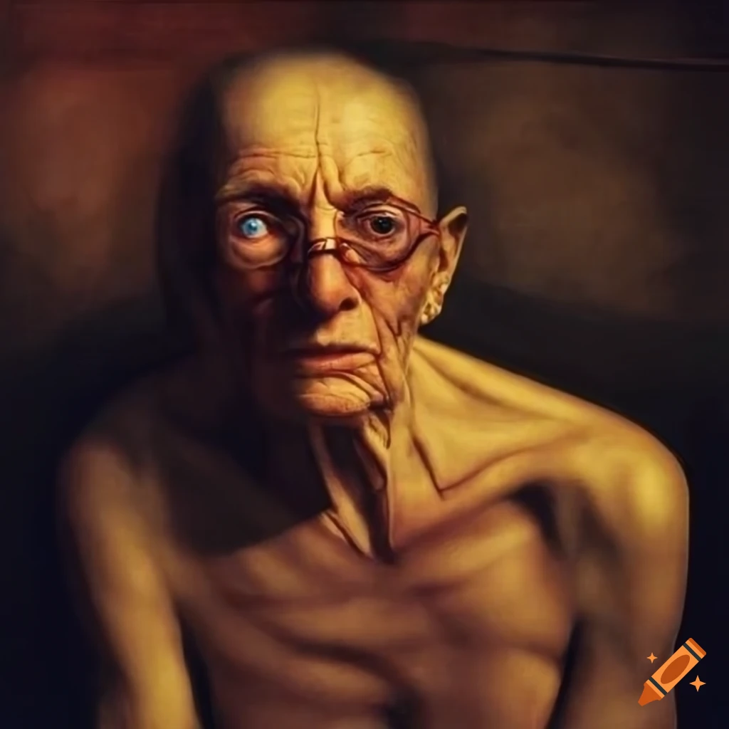 Surreal portrait of a man in an industrial interior