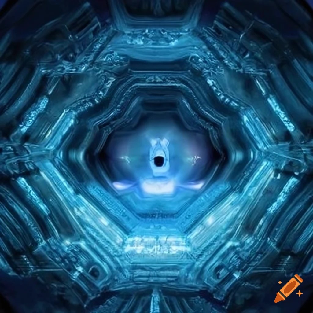 Futuristic nonobjective icy artwork