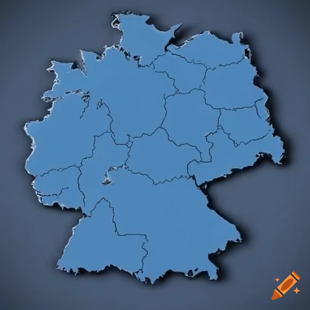 Blue and white map of germany
