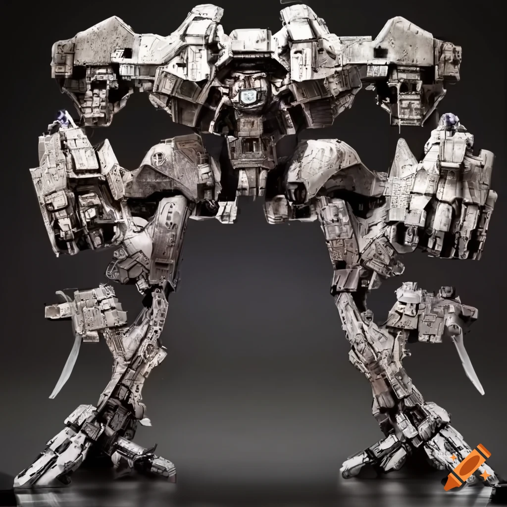 Mechanized monster in armored core style on Craiyon