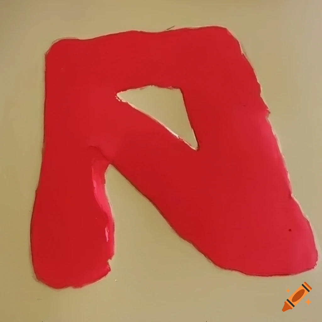 Kids' artwork of lowercase letter A in red on Craiyon