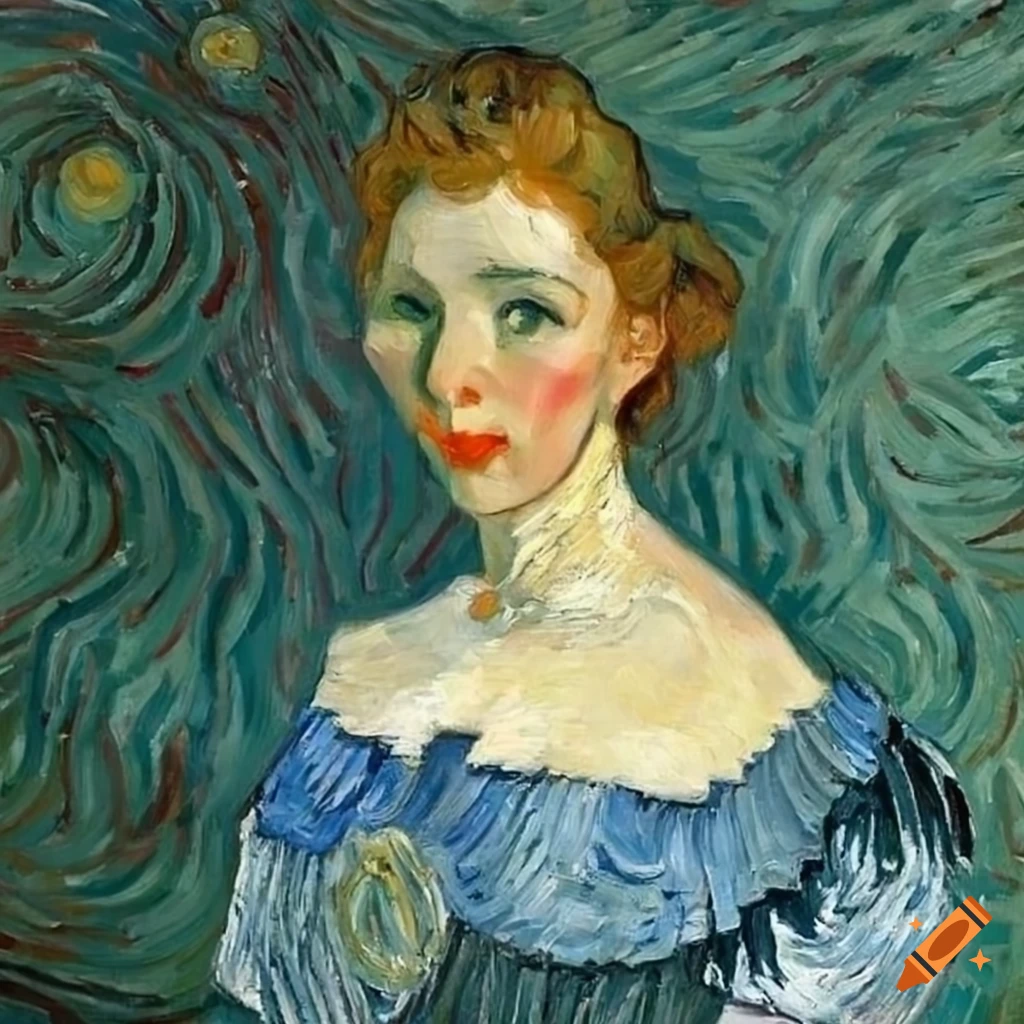 Van Gogh's masterpiece: elegant lady in a dress on Craiyon