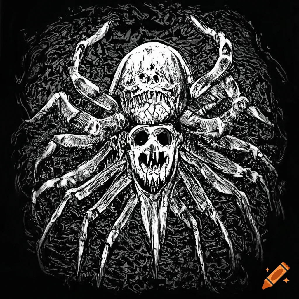 Sketch of a HR Giger-inspired spider on Craiyon
