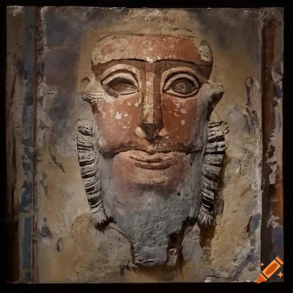 Fresco painting of a sky god on a wall