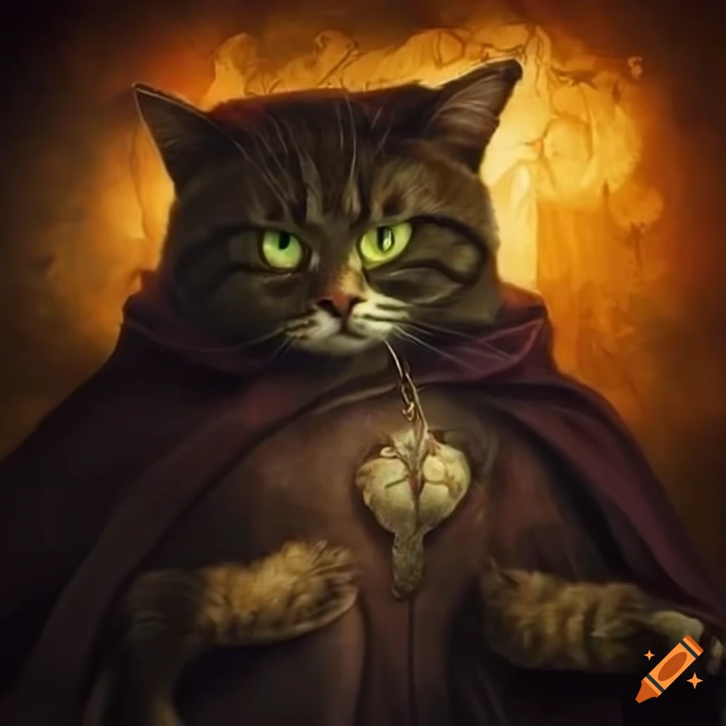 Image of a cat dressed as a wizard