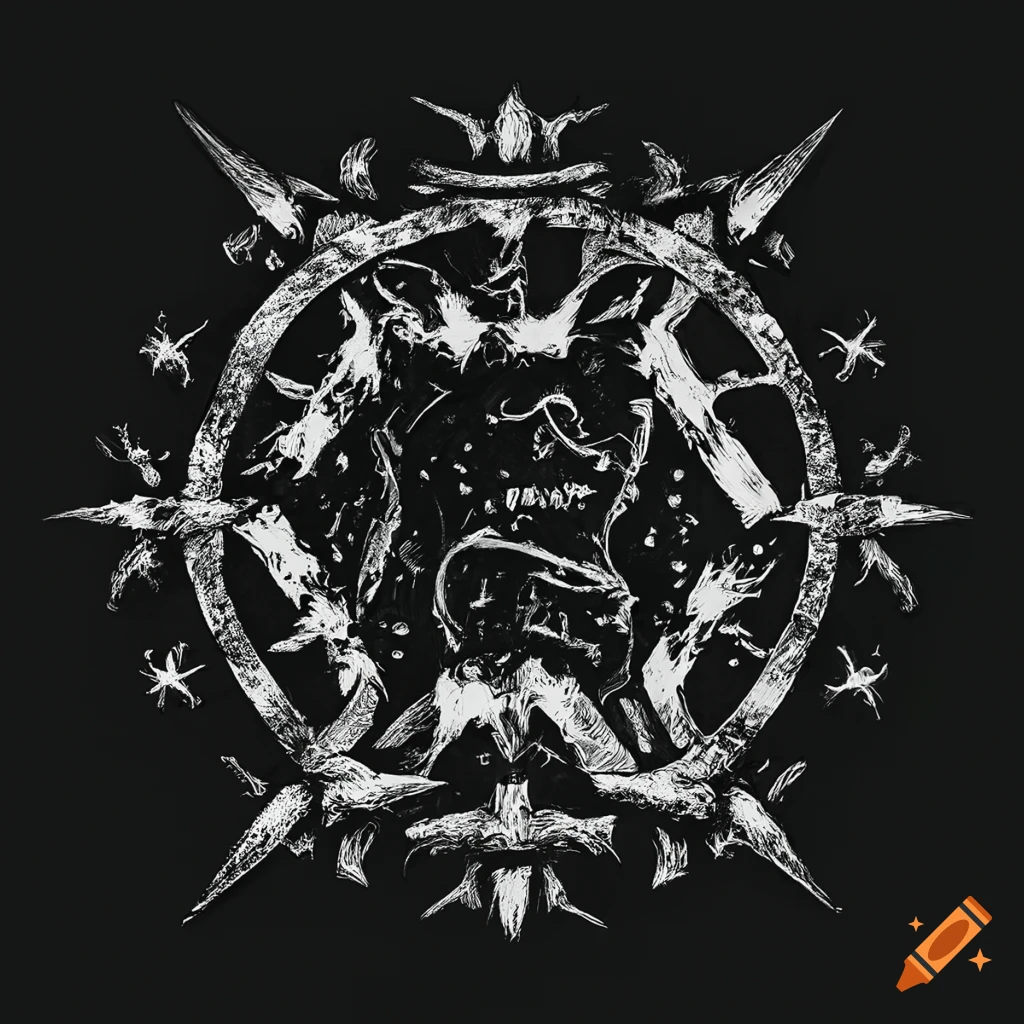 Dark and edgy logo for cult of a raccoon