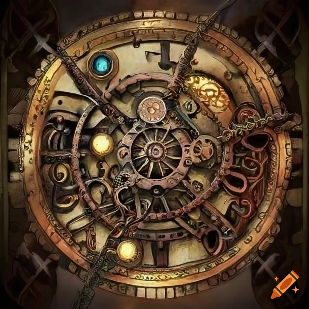 Schematic-style renaissance city with steampunk elements on Craiyon