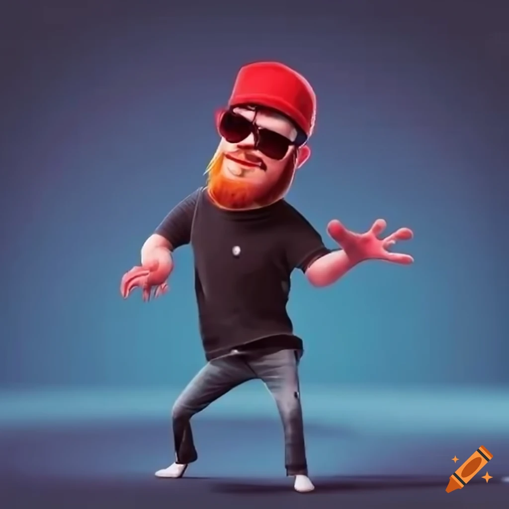 Pixar character dancing at a punk concert on Craiyon