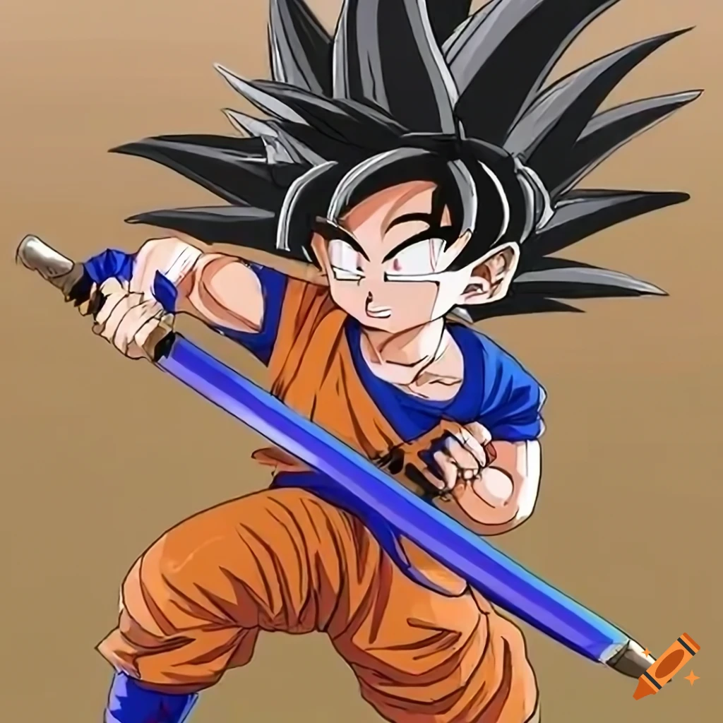 Goku wielding a katana