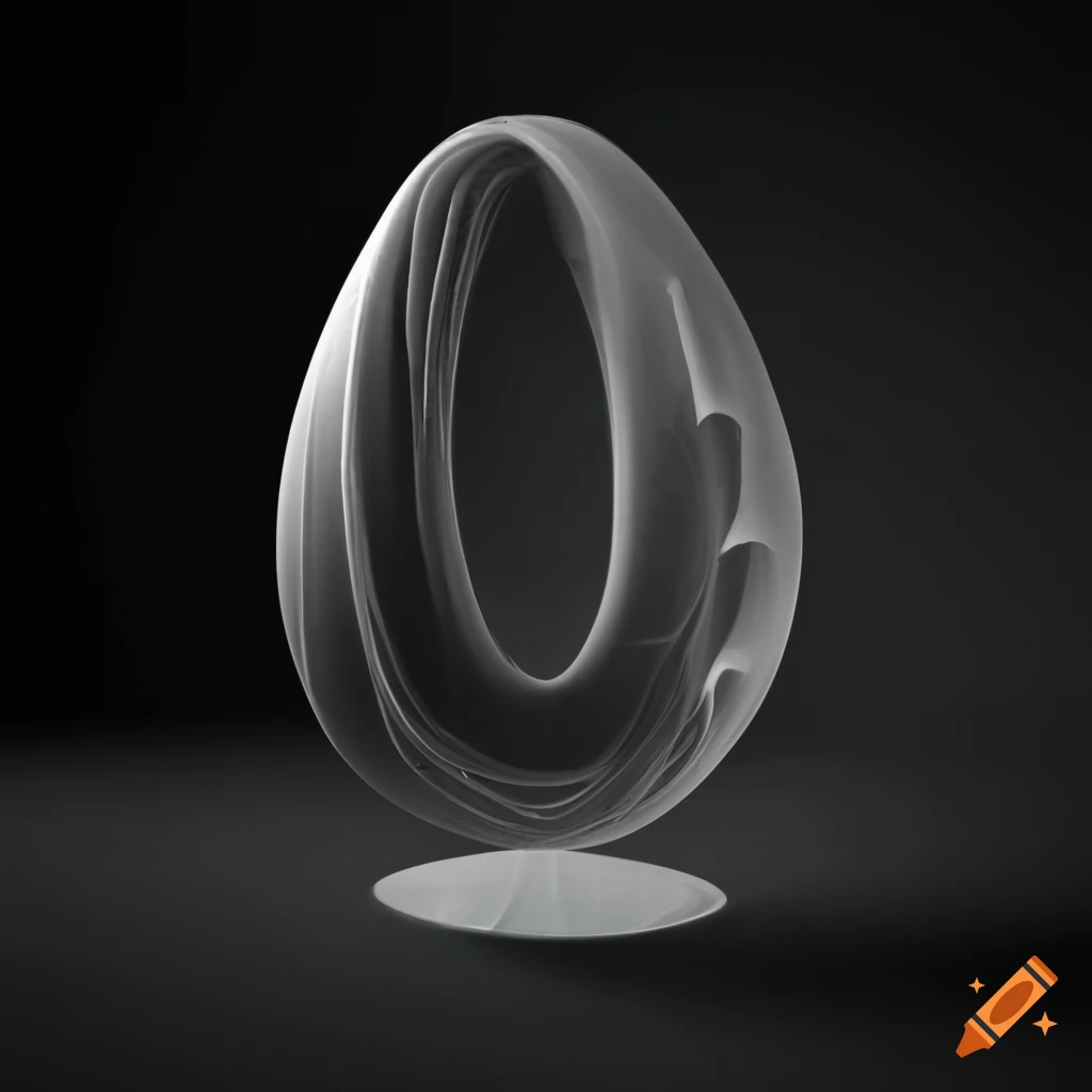 3d printed core inside a glass ellipse on Craiyon