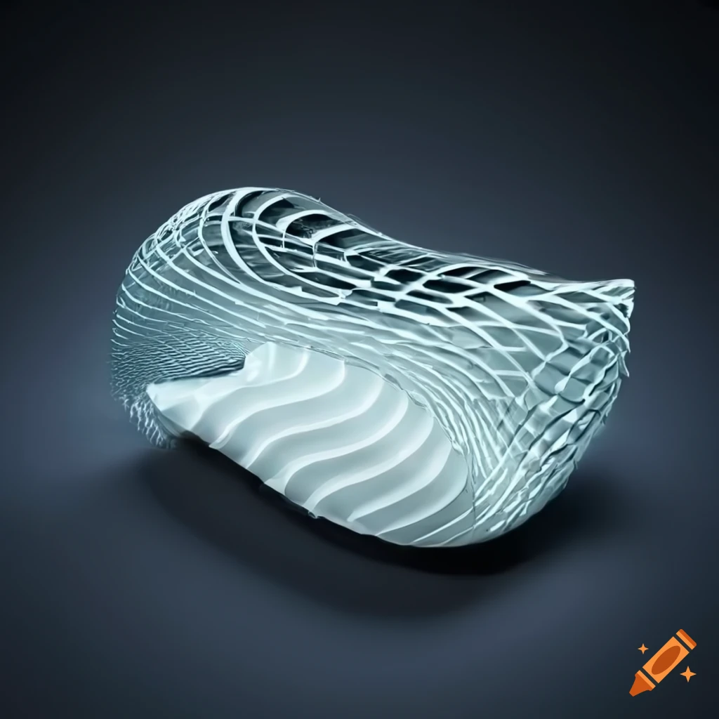 Glass ceiling with parametric 3d printed design on Craiyon