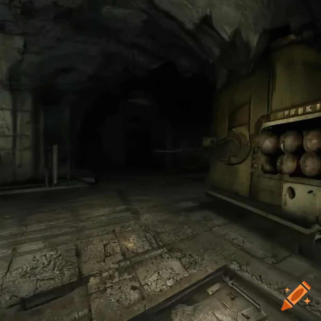 Image of old industrial equipment in a cave