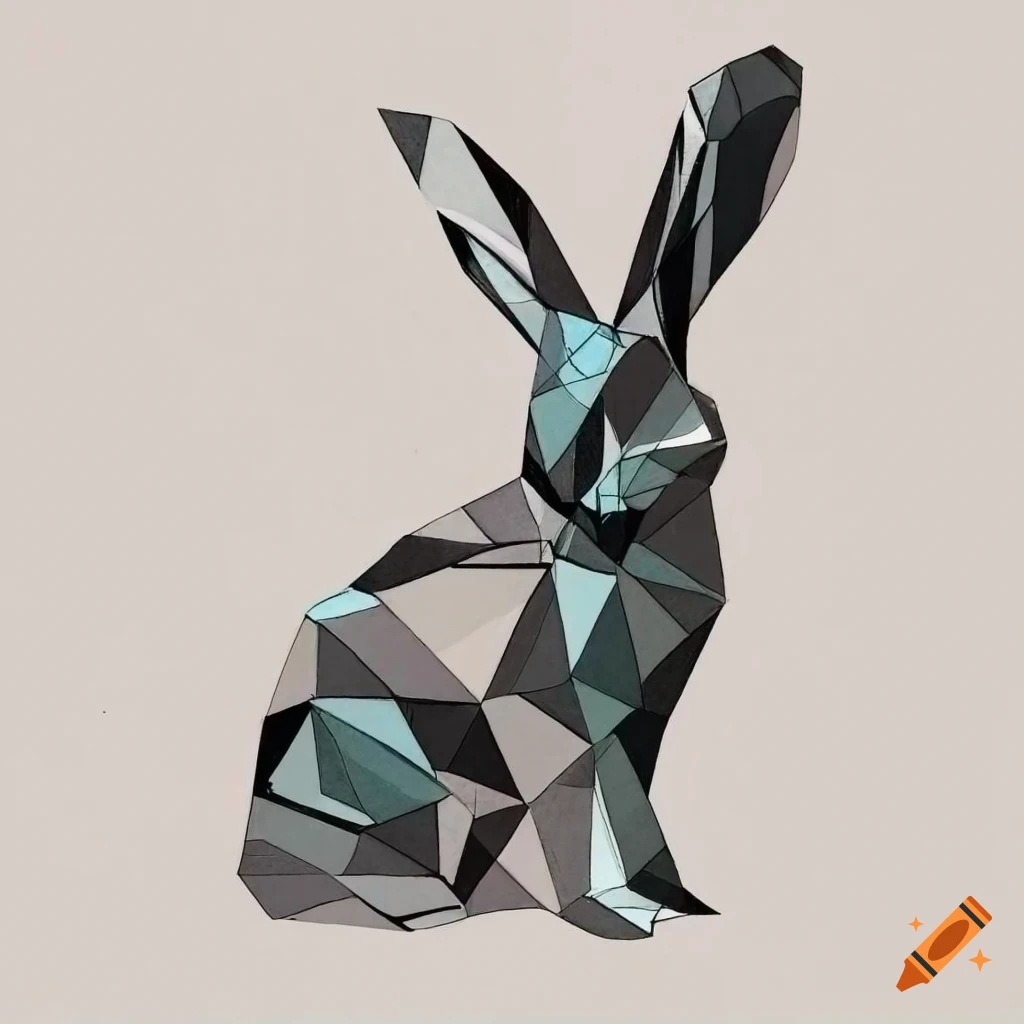 Geometric rabbit artwork on Craiyon