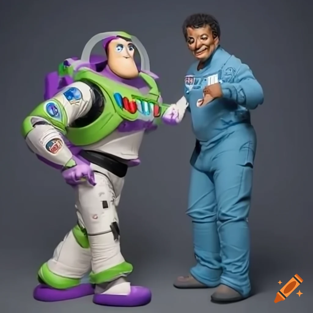 Neil deGrasse Tyson and Buzz Lightyear as astronauts on Craiyon