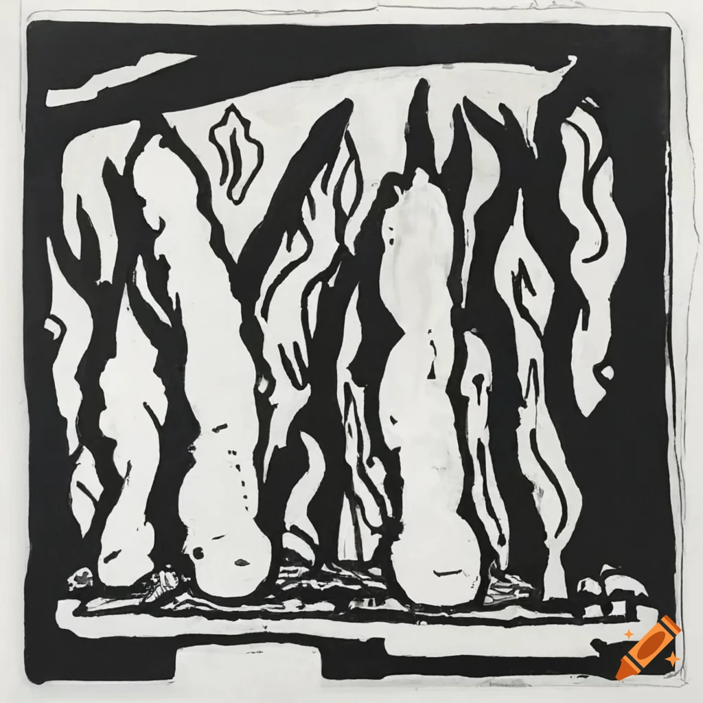 Detailed ink drawing of blaze and flames on Craiyon