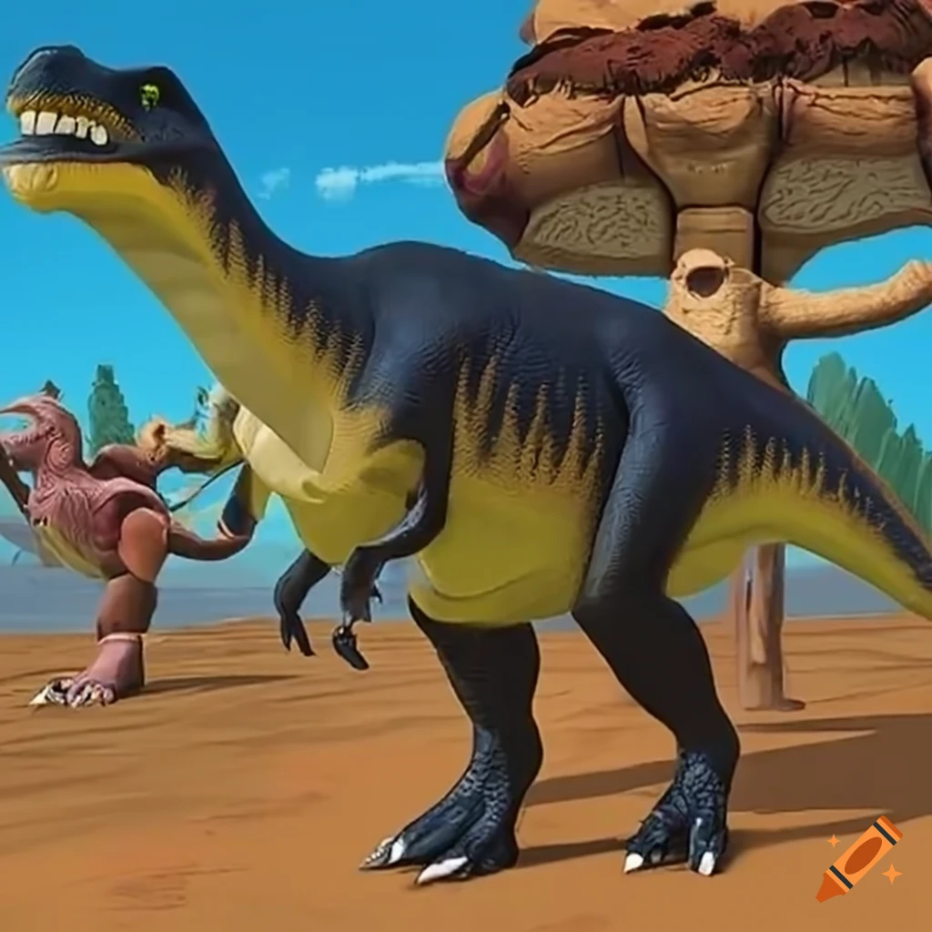 Illustration of a thrilling dinosaur adventure