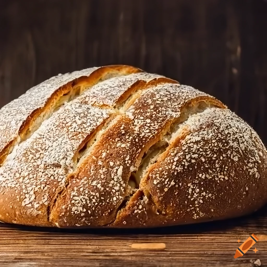 Close-up shot of freshly baked bread on Craiyon